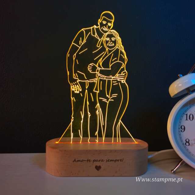 Photo Lamp - Custom Desk Lamp Draw Lines Led Picture Night Anniversary ...