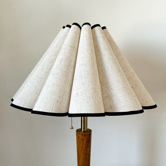 Handmade Black Trim Linen Petal Pleated Lampshade Fabric Shades Warm ...