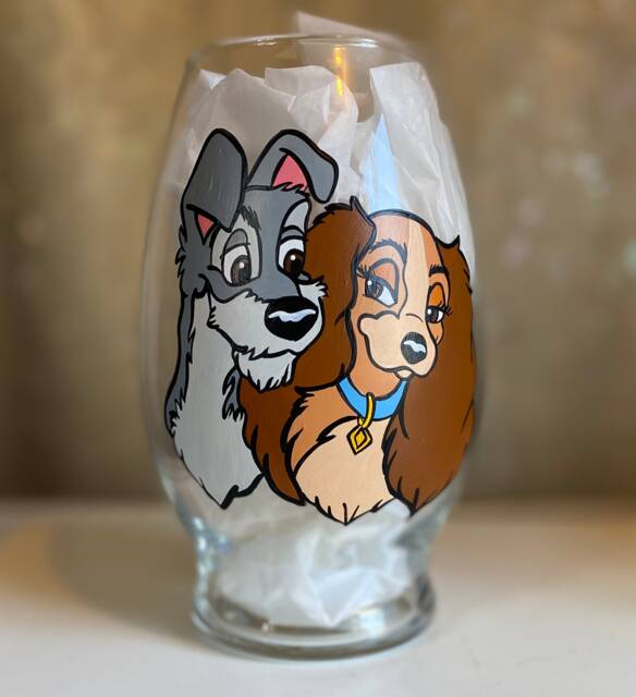 Lady & The Tramp Inspired Hand Painted Glass Vase by Etsy | ufurnish.com