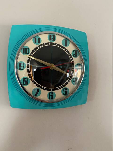 Colour Etched Formica Caravan Wall Clock From Royale - Midcentury ...