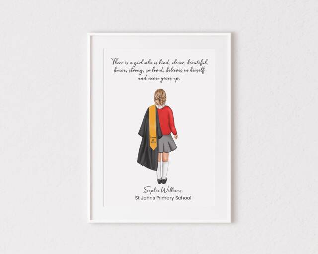 Personalised Primary School Leaver Graduation Print, Gift, Year 6 ...