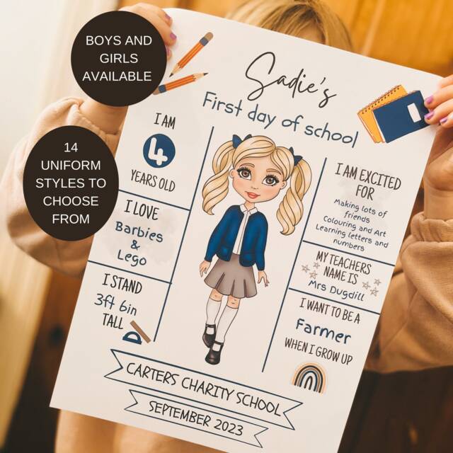 First Day Of School Print, Photo Prop, Reception Starter, Starting ...