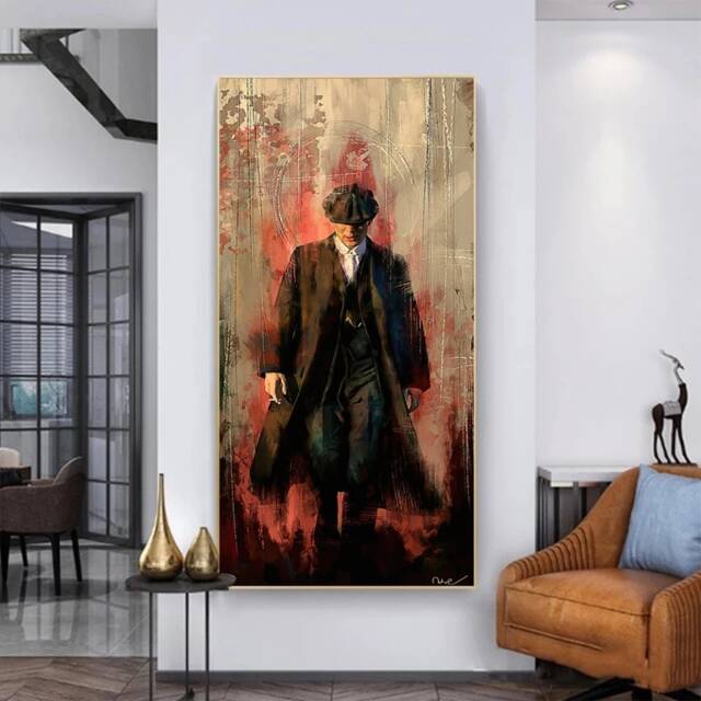 Framed Canvas, Canvas Art, Print, Peaky Blinders, Cillian Murphy, Oil ...
