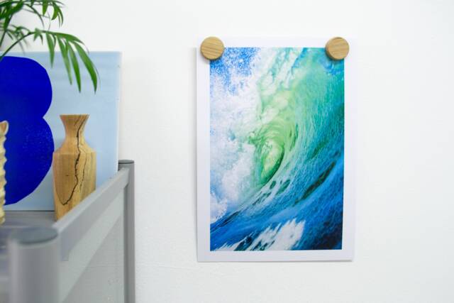 Oak Picture Hanger Magnet Dots - Magnetic Wood Poster Hanger, Wooden ...