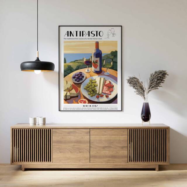 Italian Food Poster, Antipasto Print, Italy Kitchen Decor, Art, Wall ...