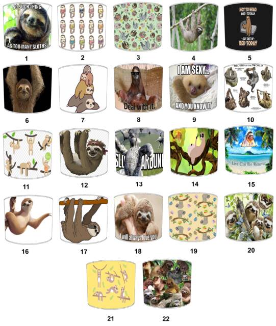 Sloth Jungle Animal Drum Lampshade For Ceiling Light Pendant Table Lamp ...