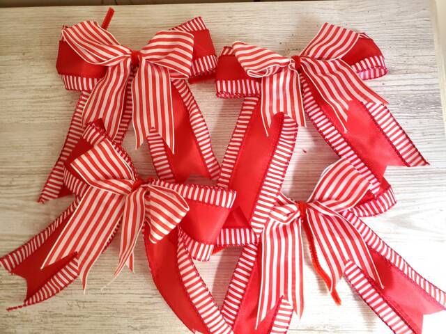 Christmas Tree Paper Mint Bows Set Of 7. Candy Tee Decorations.bows For ...