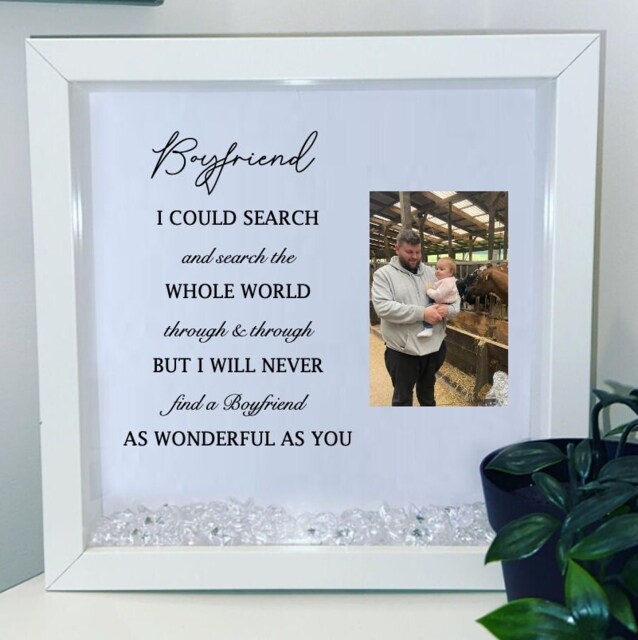 Personalised Art Boyfriend Deep Box Photo Frame Gift - Unique Keepsake ...