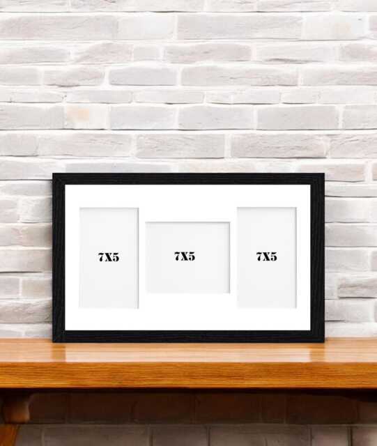 "Multi Aperture Photo Frame. Holds Three 7""x5"" Photos. Mixed Layout ...