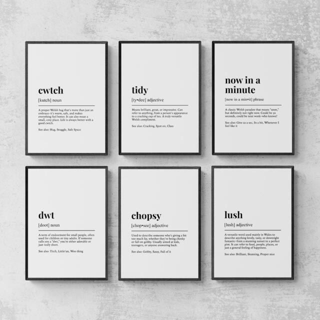 Welsh Dialect Funny Definitions Set Of 6 Prints, Slang, Humour Wall ...