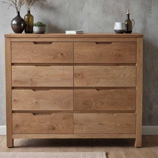 Real Wood Chest Of Drawers/Wardrobe Sideboard Console Table Solid Oak ...
