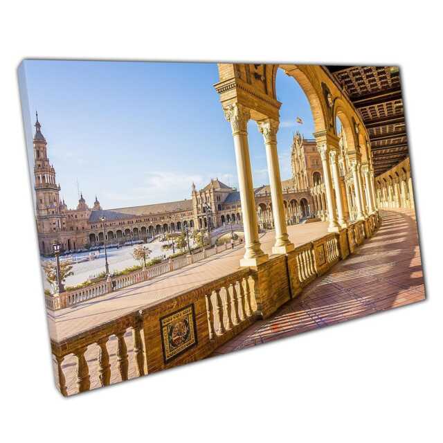Seville Plaza De Espa??a Canvas Print - Iconic Spanish Landmark ...