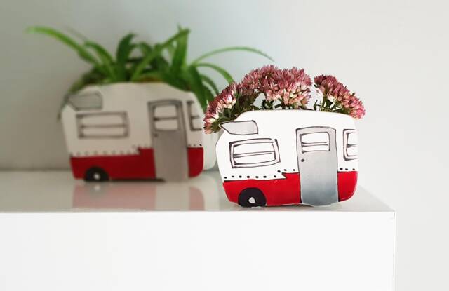 Small Red Planter. Perfect Cactus Or Succulent Ceramic Planter Unique ...