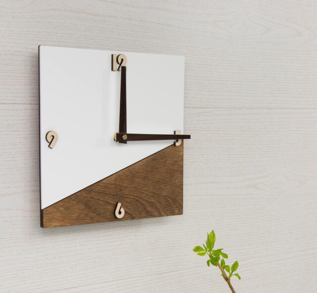 Wall Clock, Wooden Wood White Unique Modern Clocks by Etsy | ufurnish.com