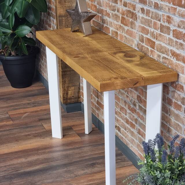 Lincoln-Rustic Industrial Console Table Entryway Sofa For Living Room ...