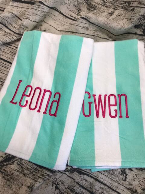 Personalized Embroidered Beach Towel Striped Cotton Pool Towel by Etsy ...