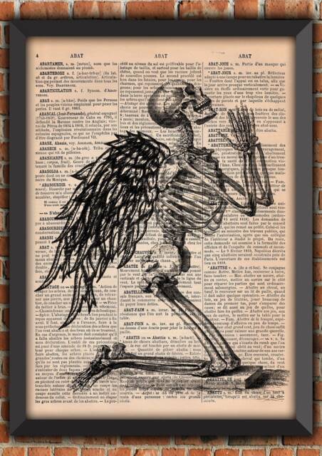 Angel, Angel Skeleton, Praying Angel, Goth Poster, Skeleton, Original ...