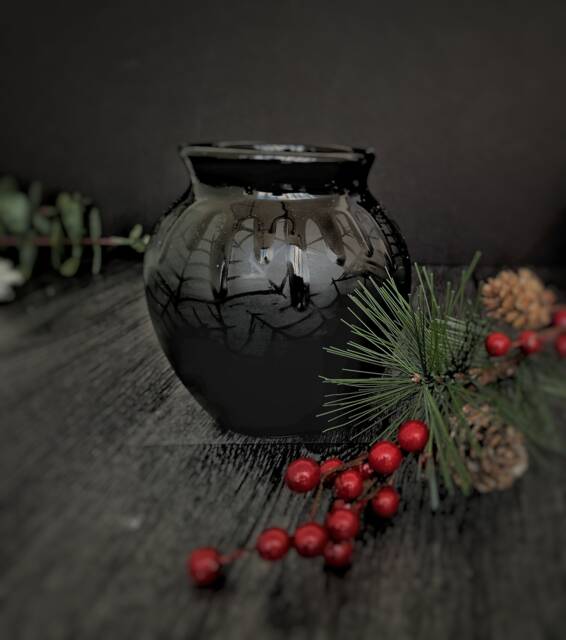 Gothic Web Vase, Matte Black, Goth Spider Flowers, Macabre Alternative ...