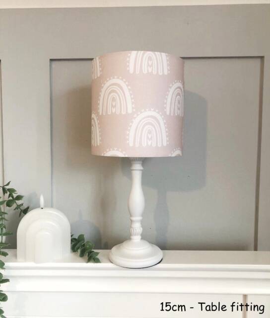 Lampshade - Nursery Ceiling Or Table Lampshade, Pink Rainbow Spotted ...