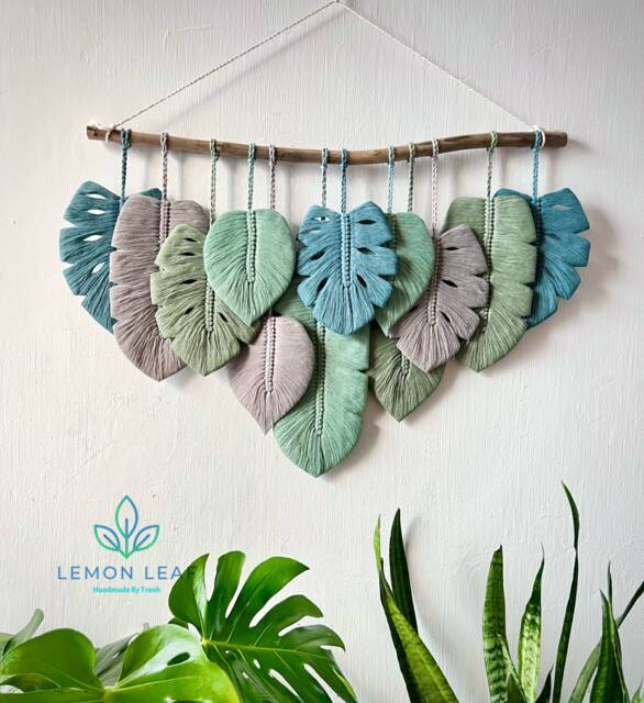 Monstera Leaf Macrame Wall Hanging Boho Art by Etsy | ufurnish.com