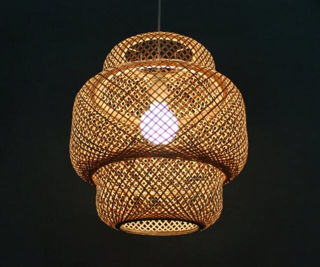 Handwoven Bamboo Pendant Light Rustic Eco-Friendly Ceiling Lamp by Etsy ...