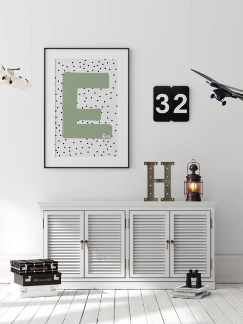 Personalised Alphabet Initial Print, Different Colour Options Available ...