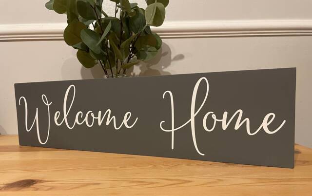 Welcome Home Plaque Wall Sign - Love Decor Guests Family, Wooden ...