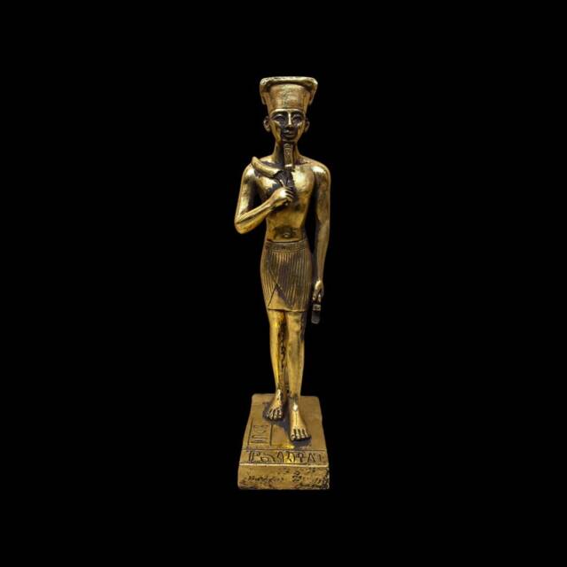 A Very Cool Statue Of Amun in A Human Form Gold Leaf Hand Made By Me by ...