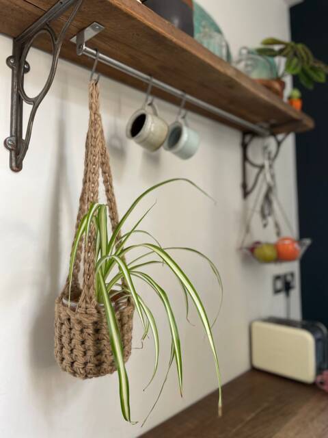 Handmade Crochet Jute Ceiling Plant Hanger - Natural Eco Friendly ...