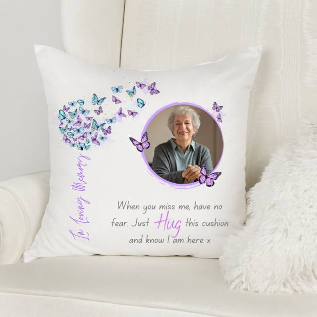 Butterfly Memorial Cushion Personalized Photo Memory Pillow by Etsy ...