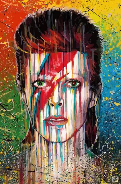 David Bowie Poster, Print, Wall Art, Canvas, , Colourful Vector With ...