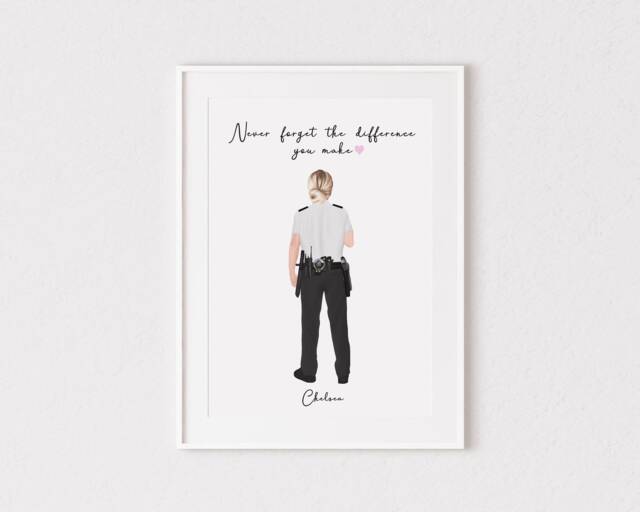 Personalised Female Prison Officer Print, Gift, Hmp, Corrections ...
