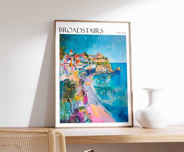 Broadstairs Poster, England Travel Seaside Coastal Wall Art, British ...