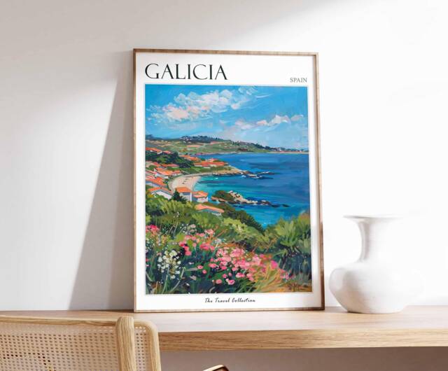 Galicia Poster, Spain Travel Print, Spanish Decor, Europe European Wall ...
