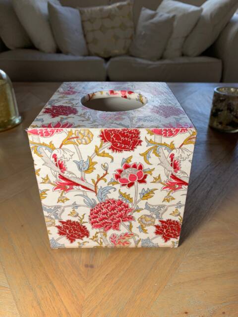 Bali - William Morris Handmade & Painted Then Decoupaged Solid Wood Tissue Box Cover, Box, Cover ...