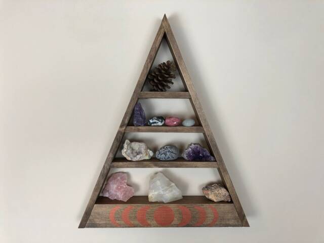 Pyramid Triangle Crystal Shelf, Moon Phases, Geometric Shelf by Etsy ...