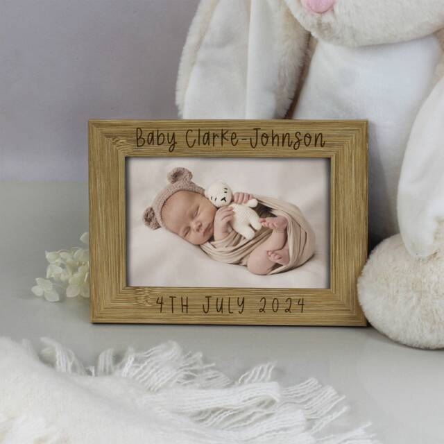 New Baby Photograph Frame, Personalised Arrival Photo Custom Babies ...
