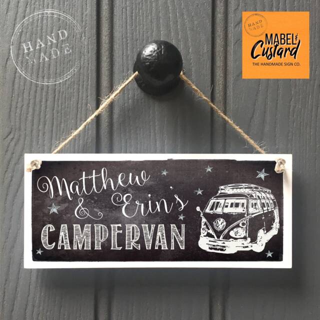 Personalised Camper Sign - Vw Van Van Life Sign Adventure Personalised ...
