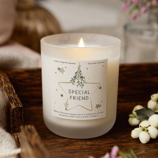 Personalised Christmas Soy Candle Gift, Special Friend Star by Etsy ...