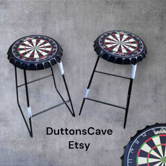 Dartboard Bar Stool Bottle Cap Design, Man Cave Decor by Etsy ...