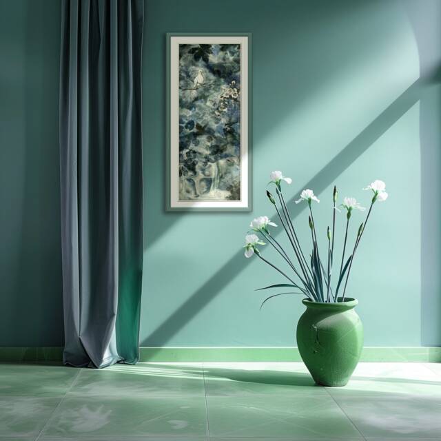 Vertical Wall Art Blossoms & Dove Canvas Rainy Spring Landscape by Etsy ...