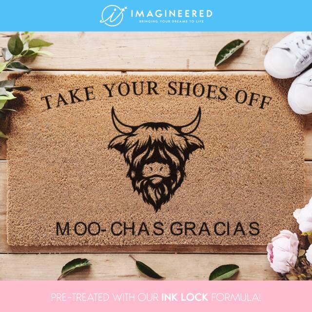 Highland Cow Doormat Funny - Moo-Chas Gracias Western Style Decor ...