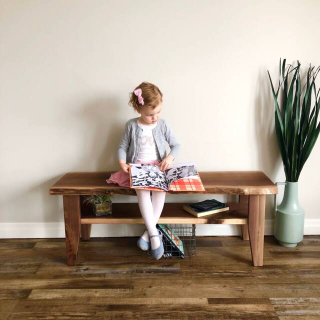 Rustic Live Edge Wood Bench Entryway Shoe Storage by Etsy | ufurnish.com