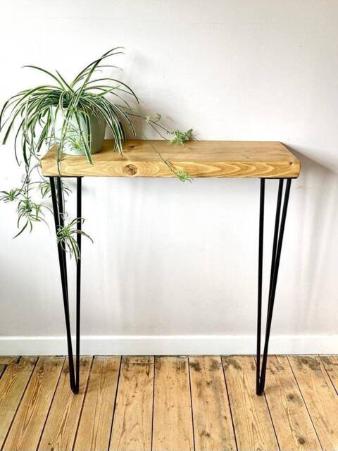 Rustic Console Table - Radiator Shelf Narrow Hallway Breakfast Bar ...