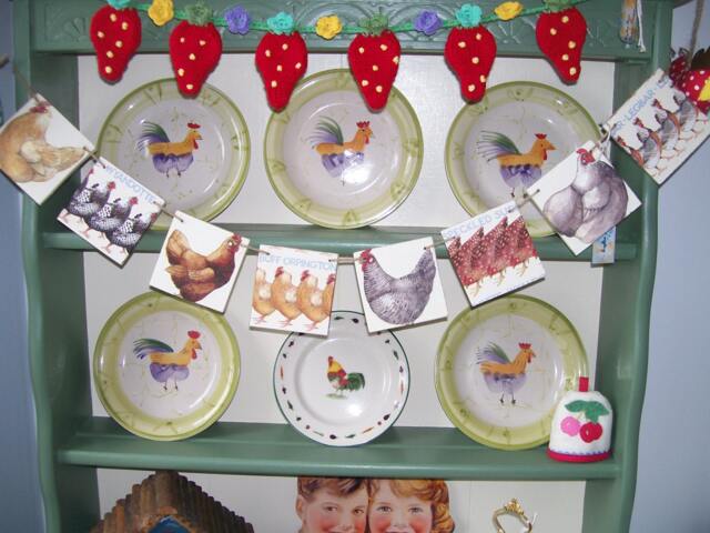 Handcrafted Wooden Bunting Emma Bridgewater Chicken Designs Dresser ...