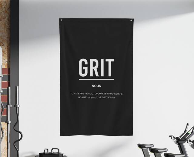 Grit Definition Gym Wall Art Banner Flag, Sign, Banner, Motivation ...