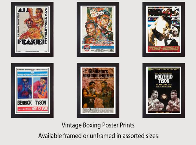 Vintage Boxing Posters Reproduction Prints/Muhammad Ali Mike Tyson ...