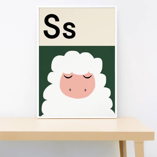 Sheep Alphabet Letter S Print Nursery Wall Art by Etsy | ufurnish.com