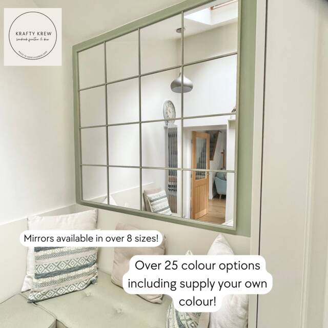 Window Mirror Handmade Industrial Wood/Panel Crittal - Lots Of Choices Colour by Etsy | ufurnish.com