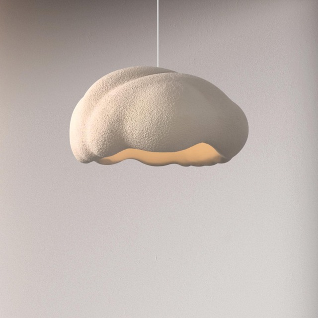 Organic Biomorphic Modern Pendant Light - Hand-Textured Mineral Finish ...